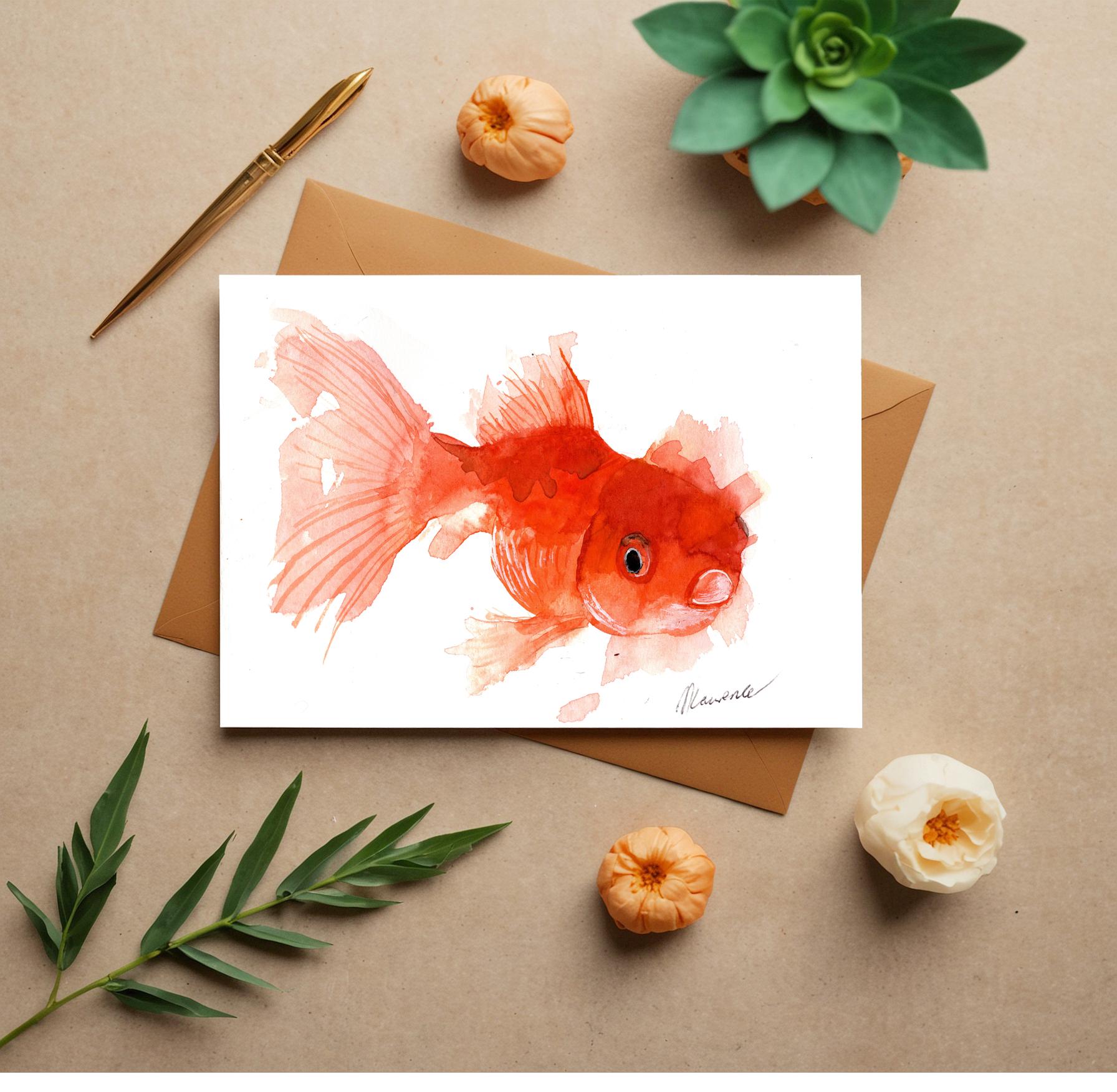 Goldfish Greetings Card, Printable Digital Download - Etsy