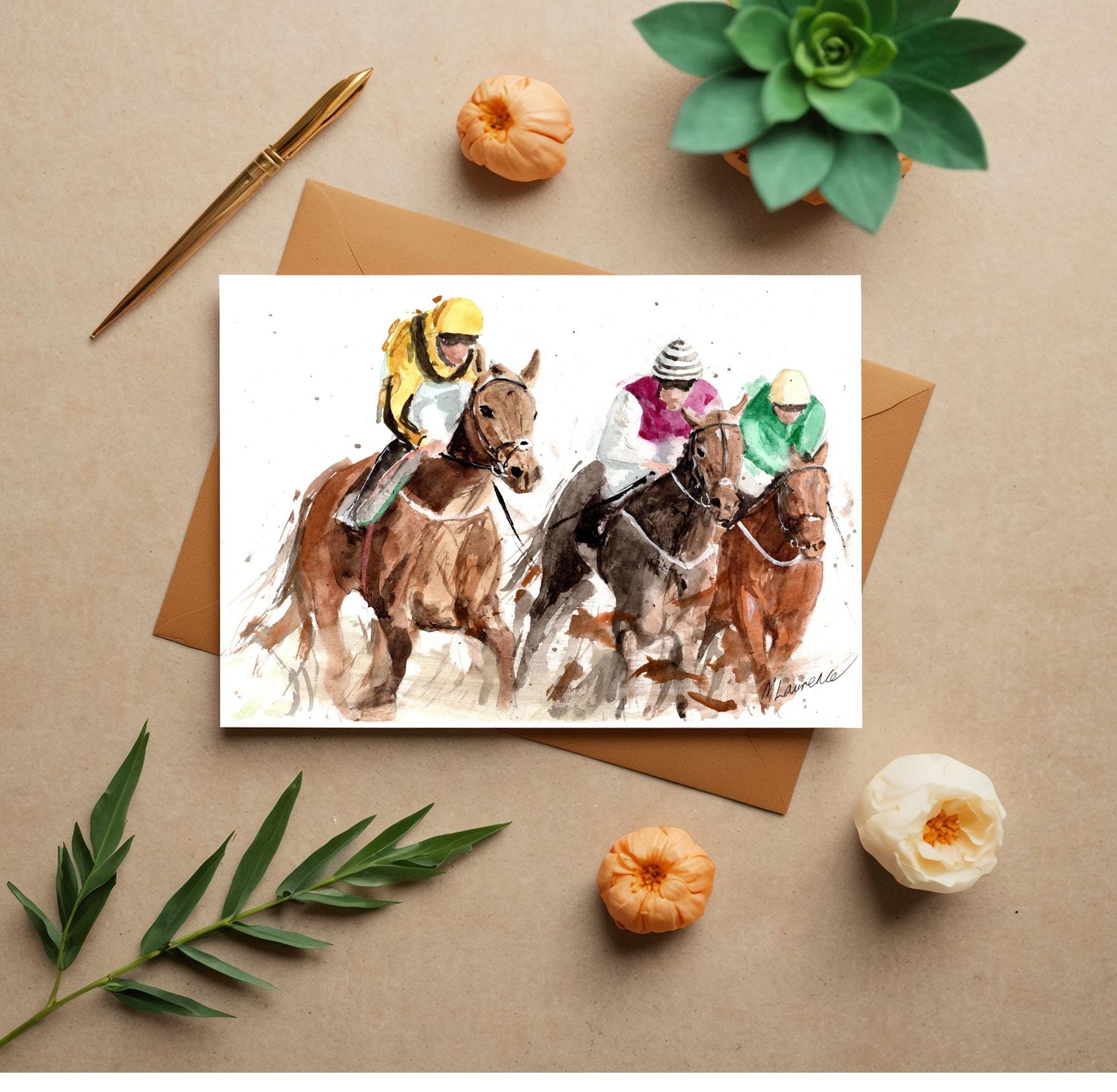 Jockey Horse Racing Greetings Card, Printable Digital Download - Etsy