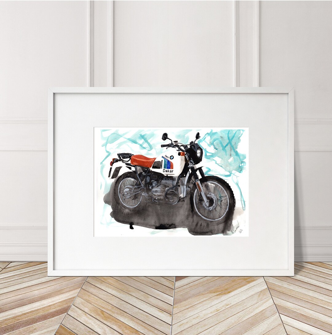 Bmw R80 GS Print. Bmw R80 Poster. Gifts for Him. Hand Painted Art. Xmas ...