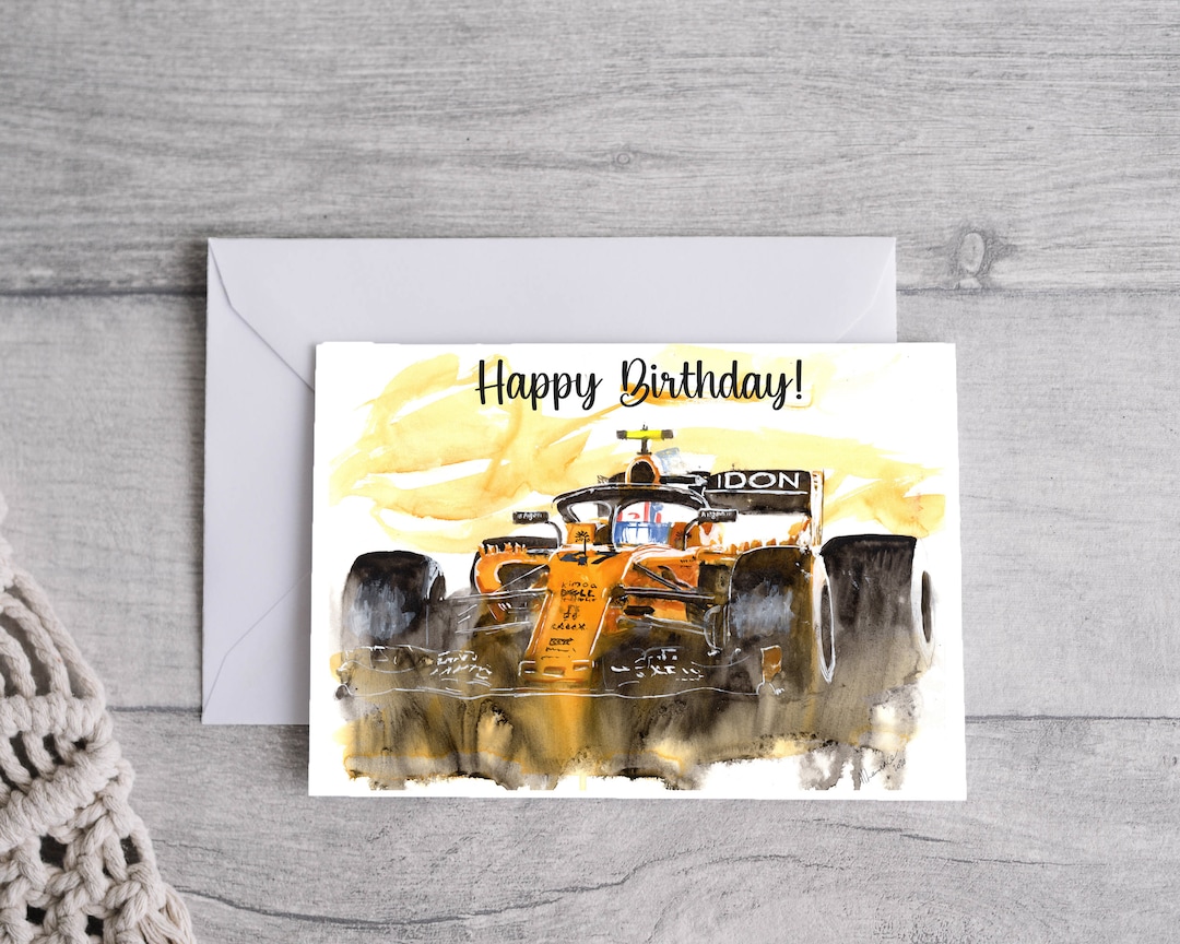 Formula One Birthday Card, Printable Digital Download - Etsy