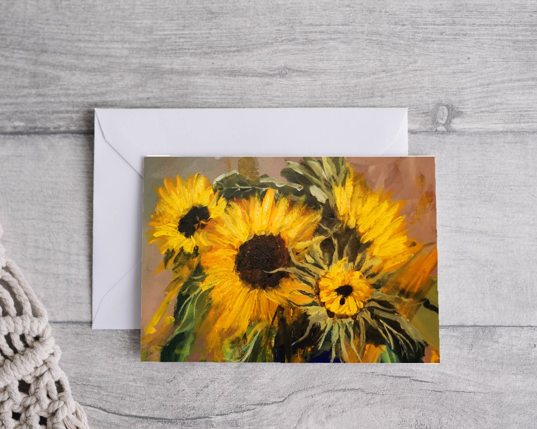 Sunflowers Greetings Card, Printable Digital Download - Etsy