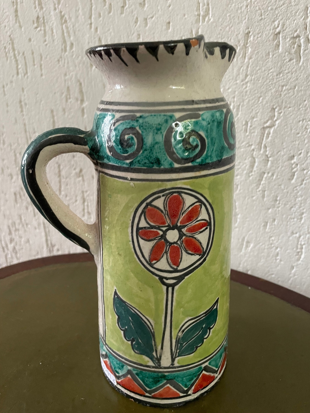 Ceramiche La Musa Palermo Majolica Vase Sicily Italy 23.5 Cm / 9.5 Inch ...