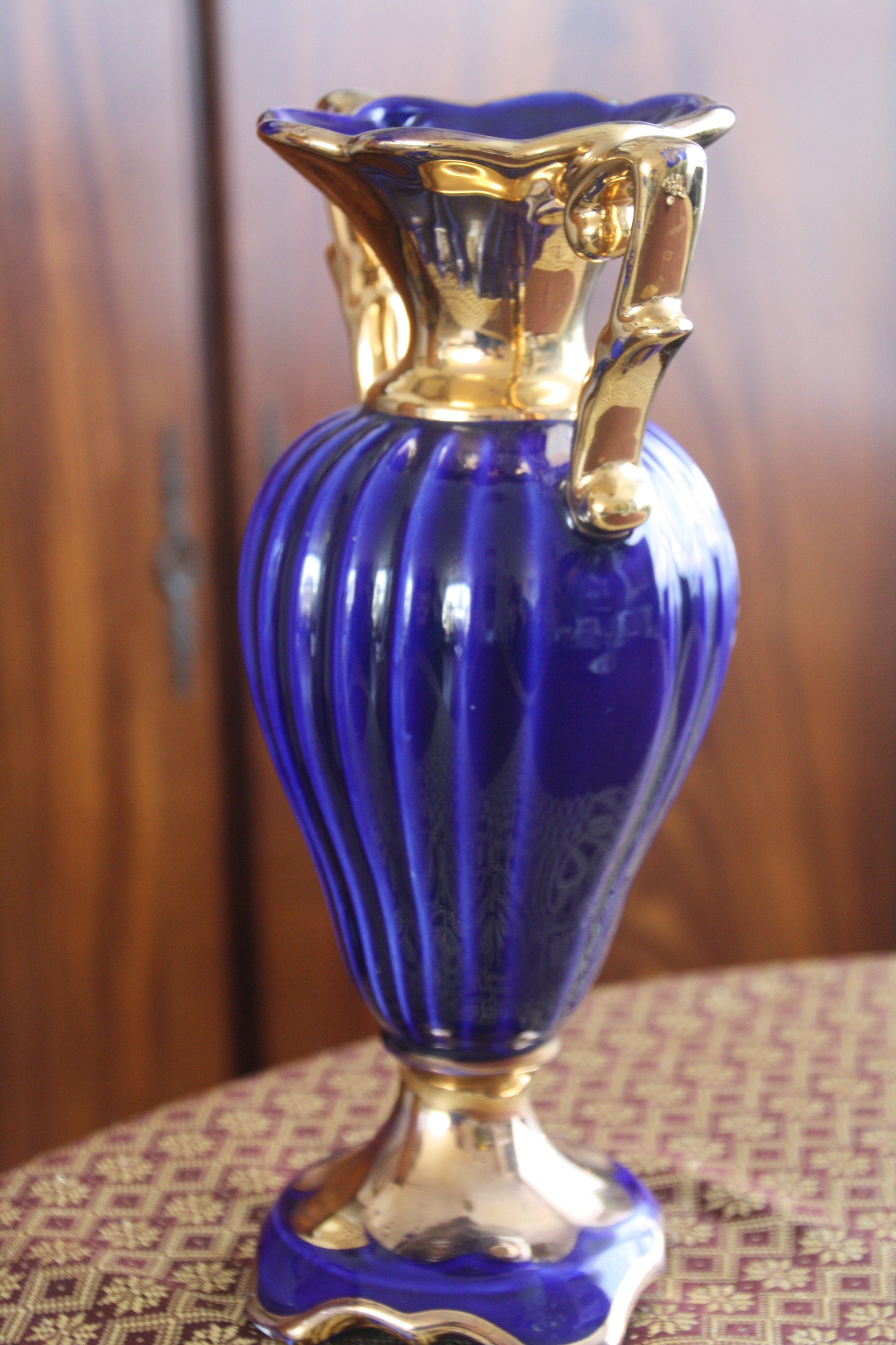 27 Cm High Vase Ceramica Le Torri Italy 11 Inch Cobalt Blue - Etsy UK