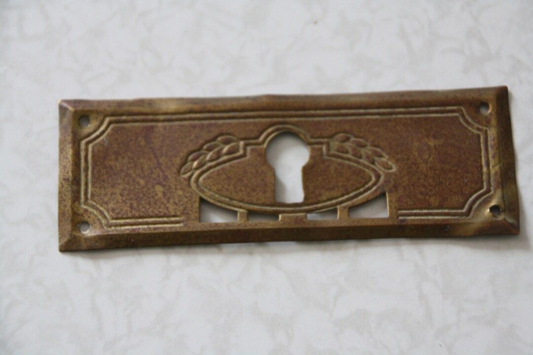 Genuine Antique Copper Key Plate, Art Deco Style, for Furniture ...