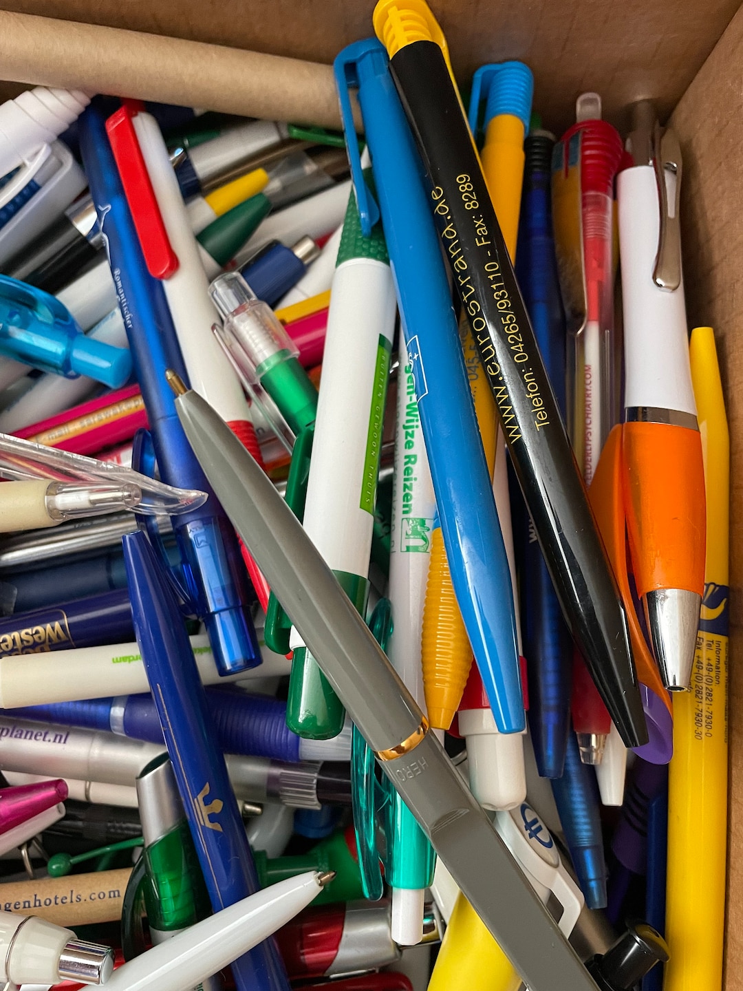 100 Ballpoint Pens With Advertising Texts - Vintage - Collection From ...