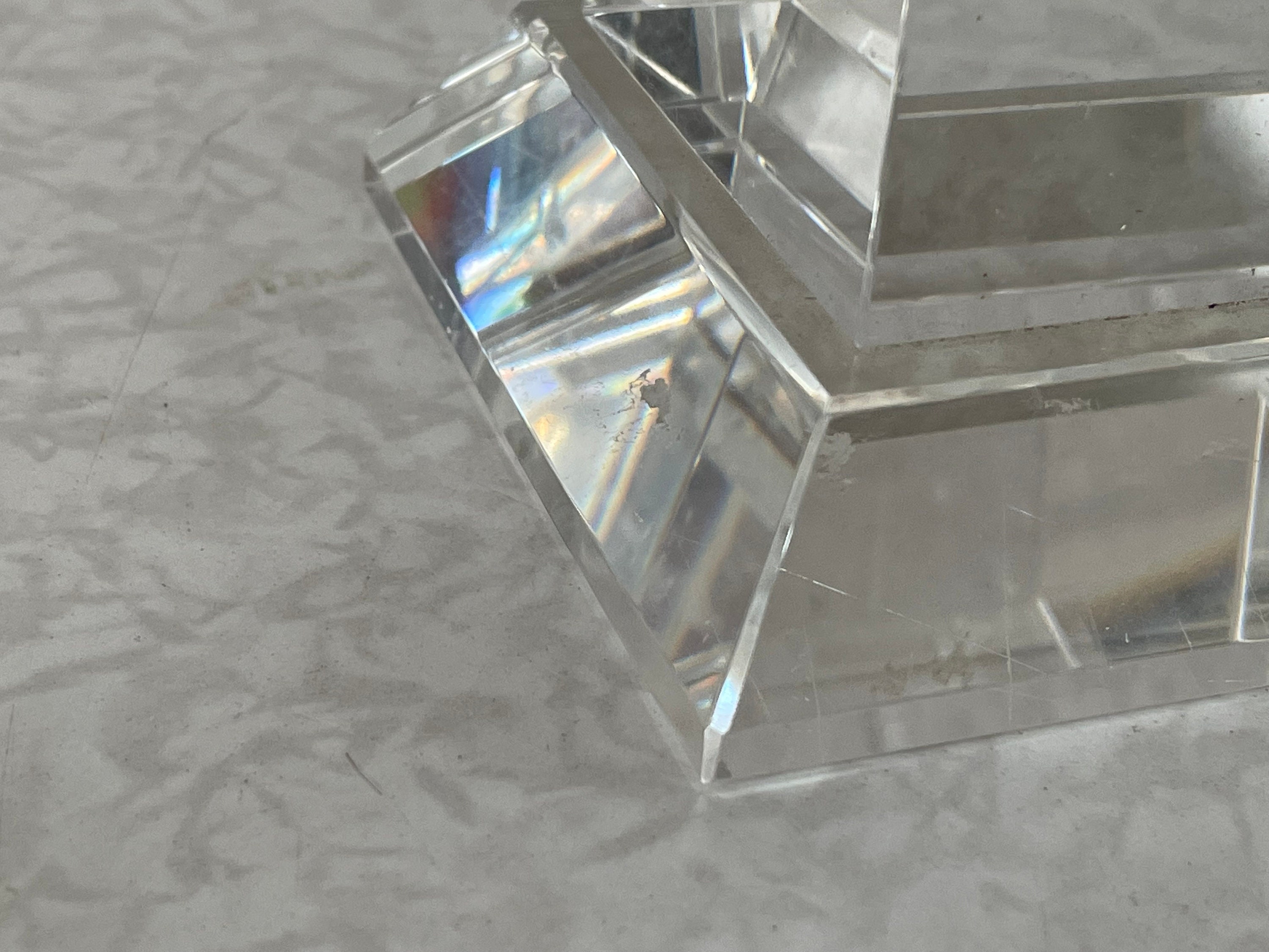 Set/2 Glass Obelisks Glass Identical 31 Cm High Interior - Etsy
