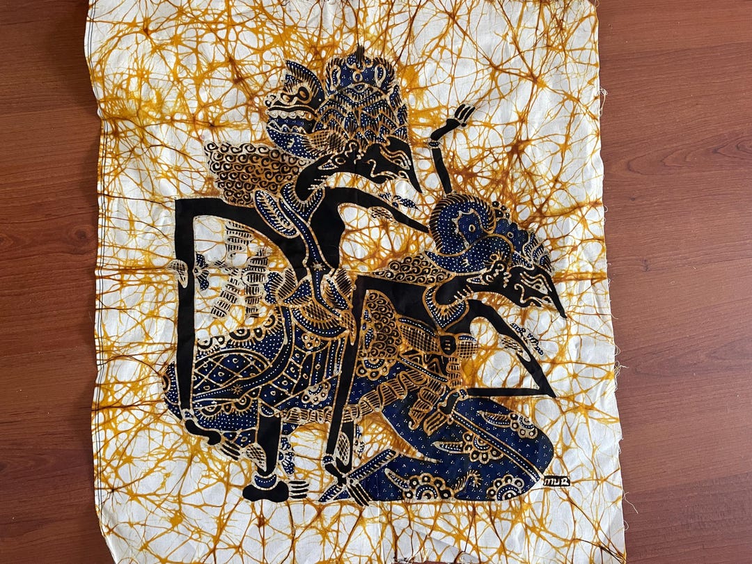 20x20"/50x50cm Batik Painting Indonesia - Batik Cloth Not Framed. Wayangs Ramayana Shadow ...