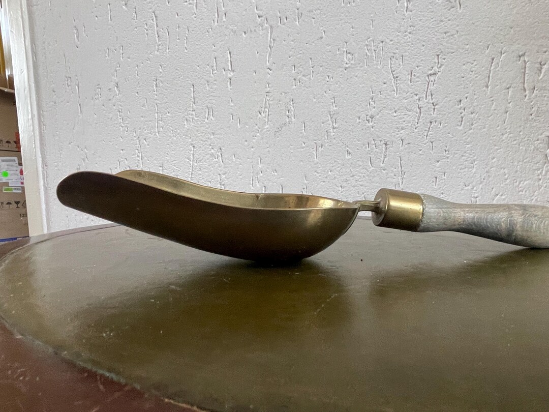 Vintage Copper Shovel With Wooden Handle, Heavy Coal, Pellet Shovel ...