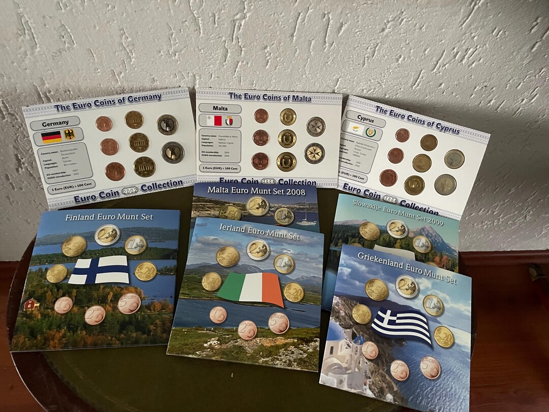 Euro Coin Set: Set of All Euro Coins From Germany, Greece, Finland ...