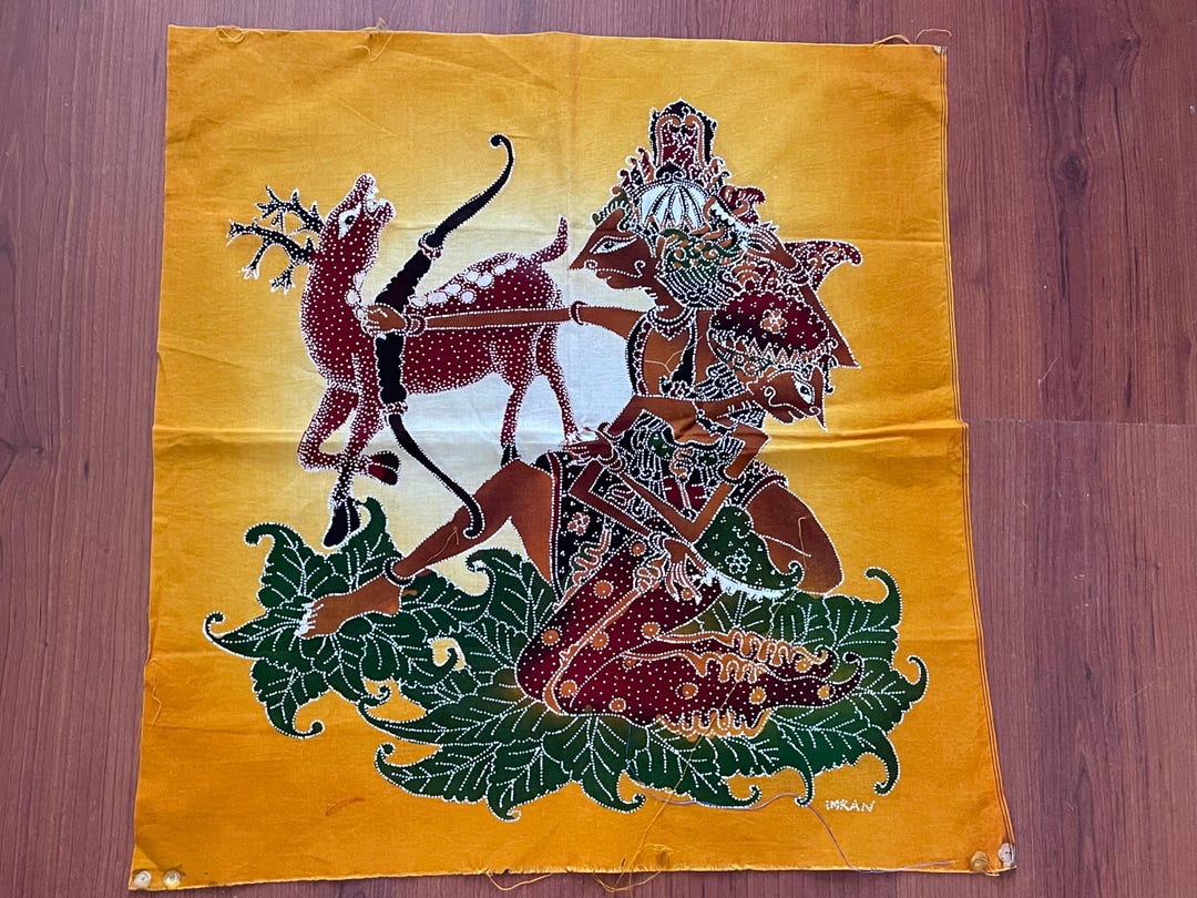 20x20"/50x50cm Batik Painting Indonesia - Ramayana Motif Yogjakarta ...