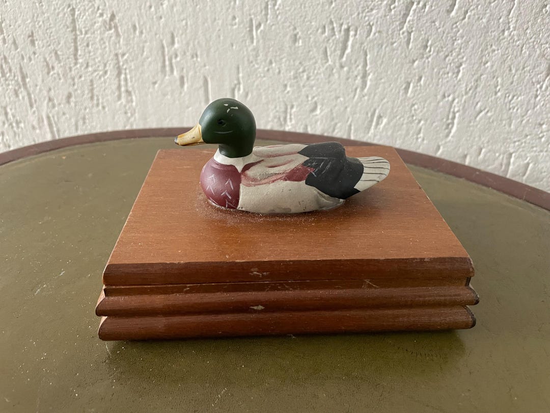 Wooden Duck - Lid Box With Decoy Duck 15x11x9 Cm (6x4inch) for Card ...
