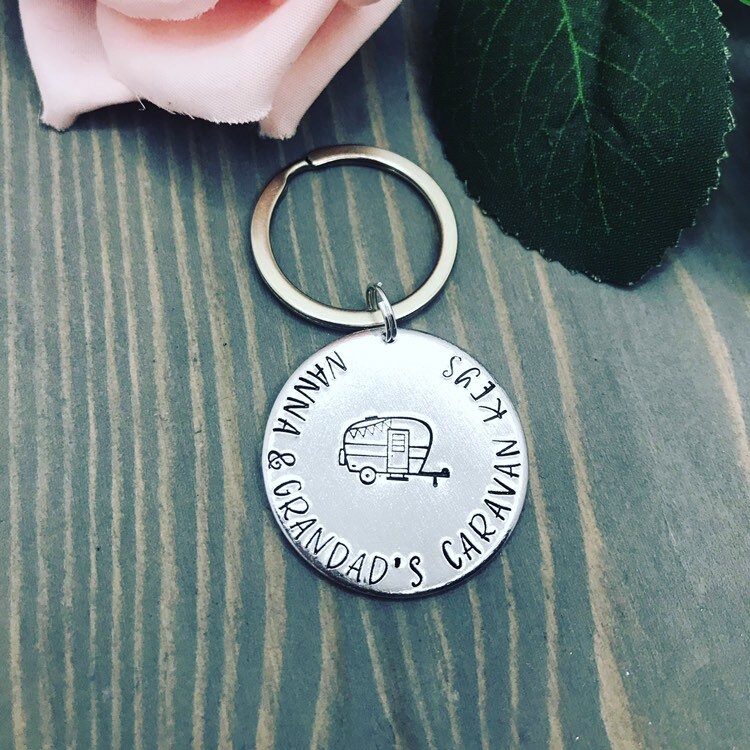 Personalised Caravan Keyring Tag Keys Gift Present Birthday Camping ...
