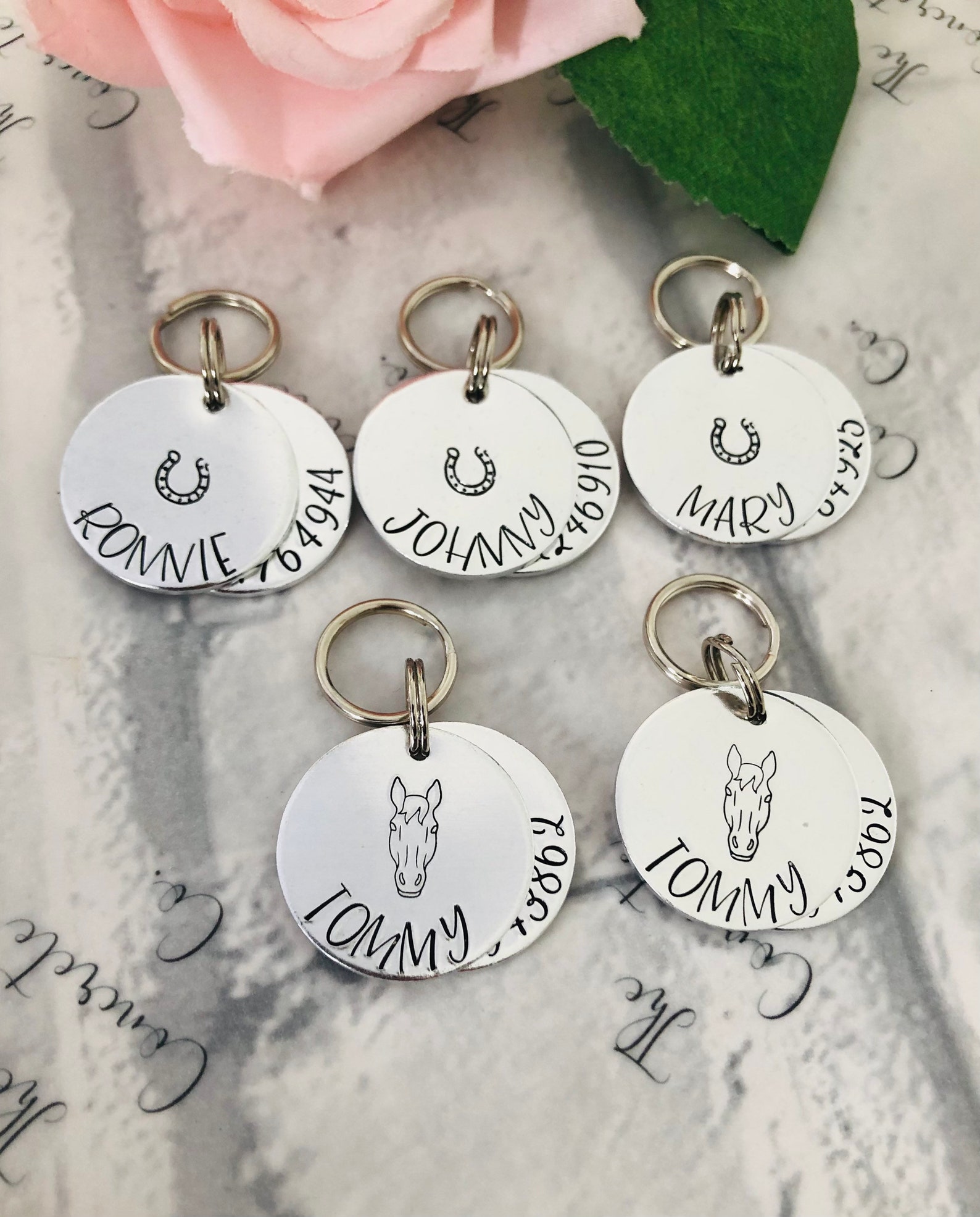 Personalised Horse Bridle Headcollar Rug Saddle Tags in Case of ...