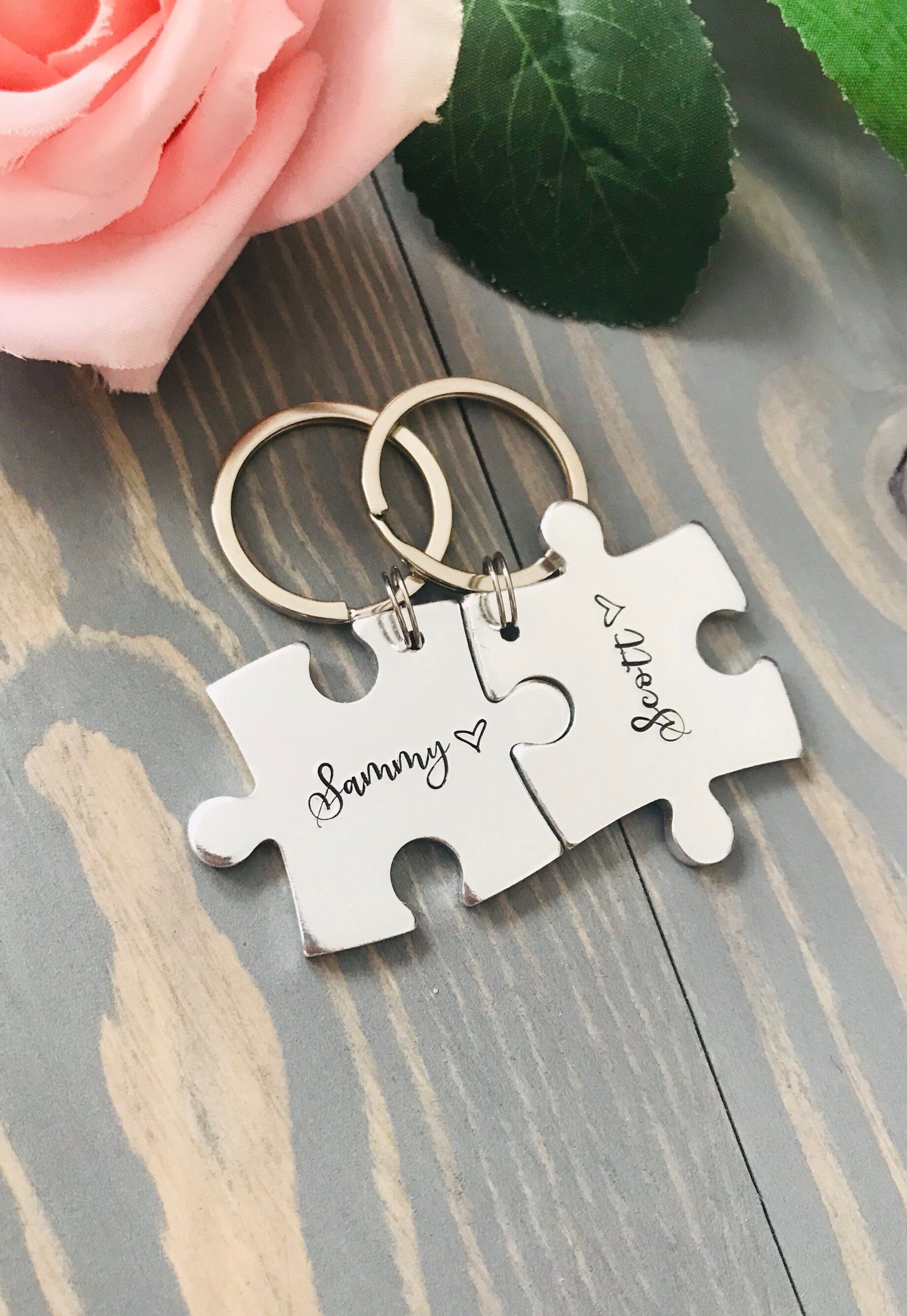 Personalised Family Interlocking puzzle keyrings friends | Etsy