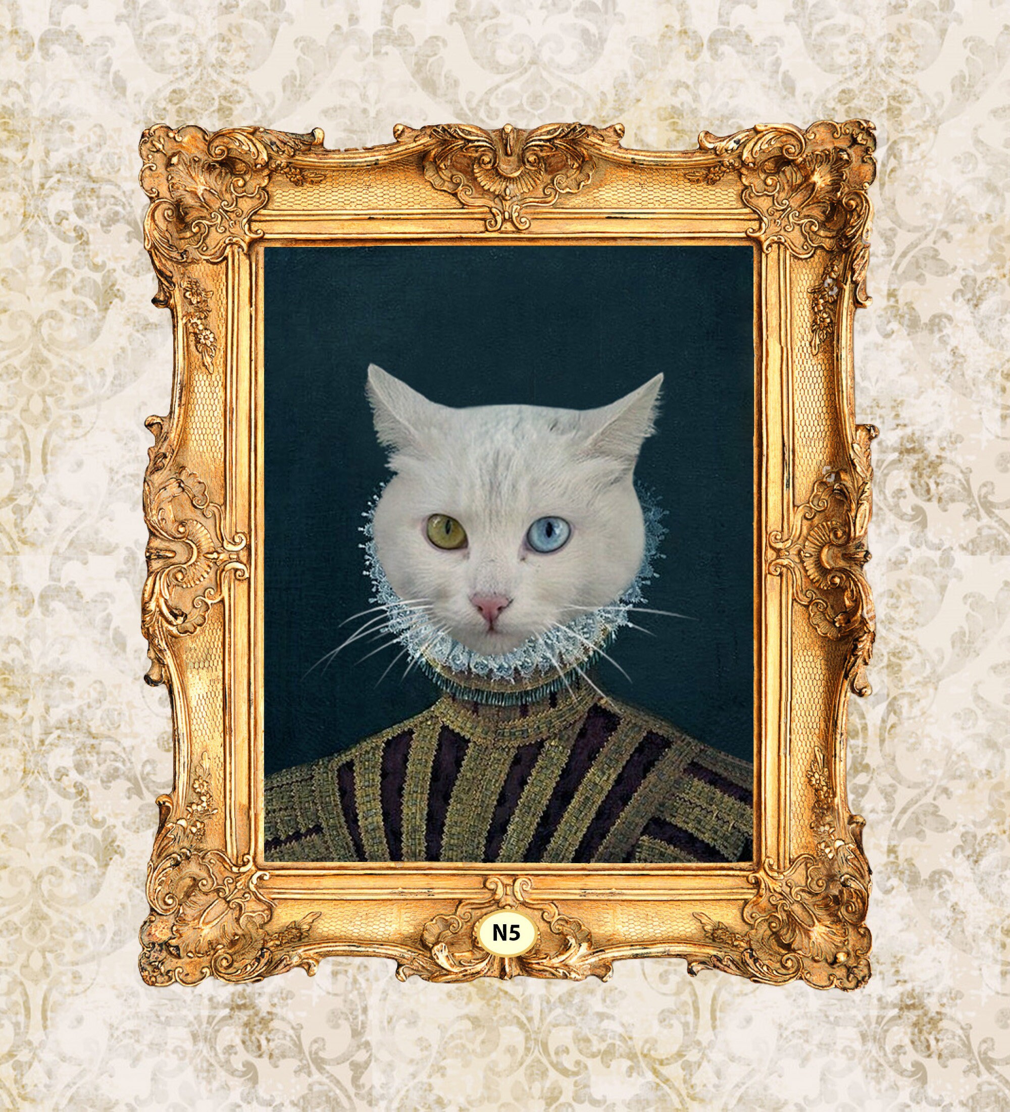 Royal cat portrait | Etsy