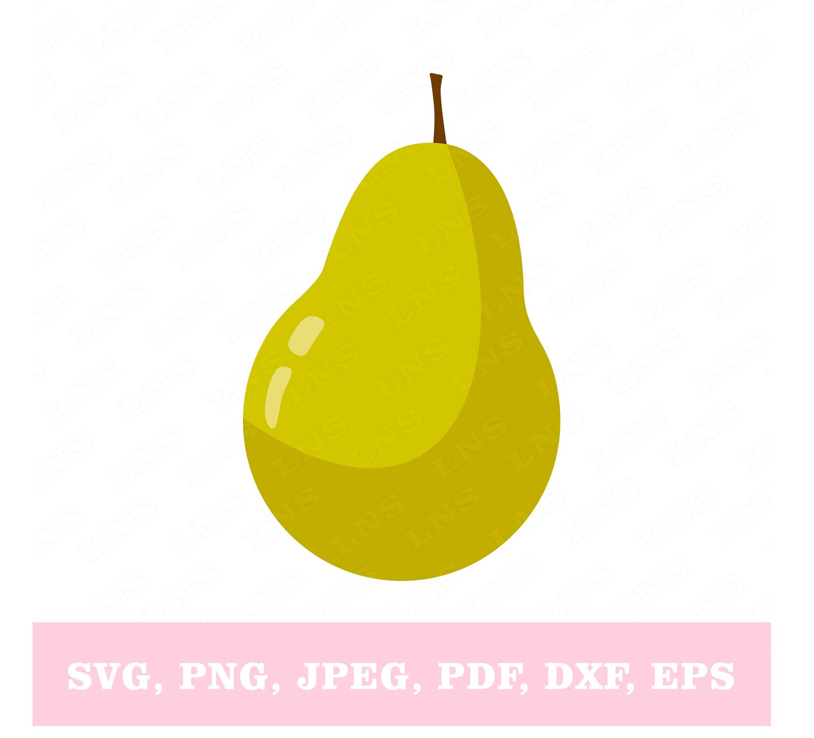 Pear SVG Pear clipart Fruit Printable Art Cut Files For | Etsy