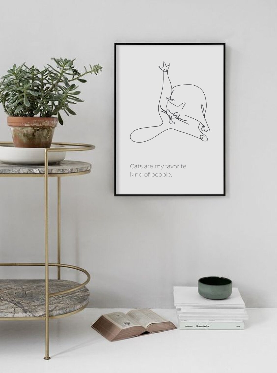 Cat Minimalist Art Line Art Poster Cat Line Drawing Vector - Etsy