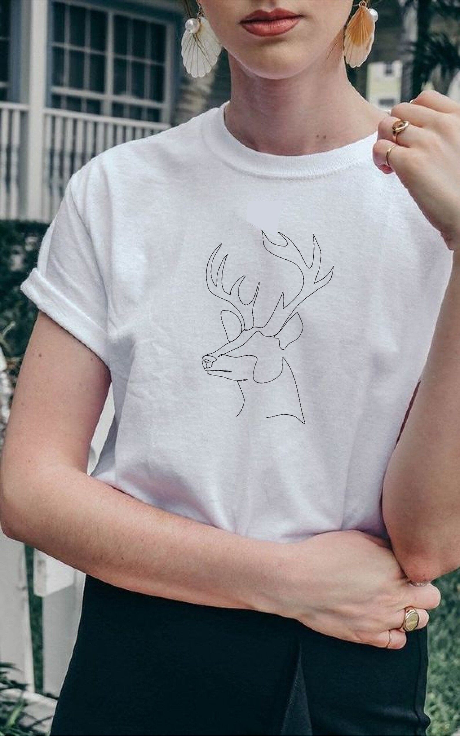 Line Deer Vector SVG Animal Nature Minimalist Digital - Etsy