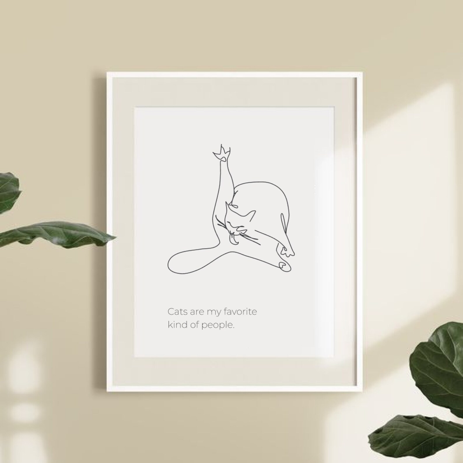 Cat Minimalist Art Line Art Poster Cat Line Drawing Vector - Etsy