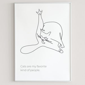 Cat Minimalist Art Line Art Poster Cat Line Drawing Vector - Etsy