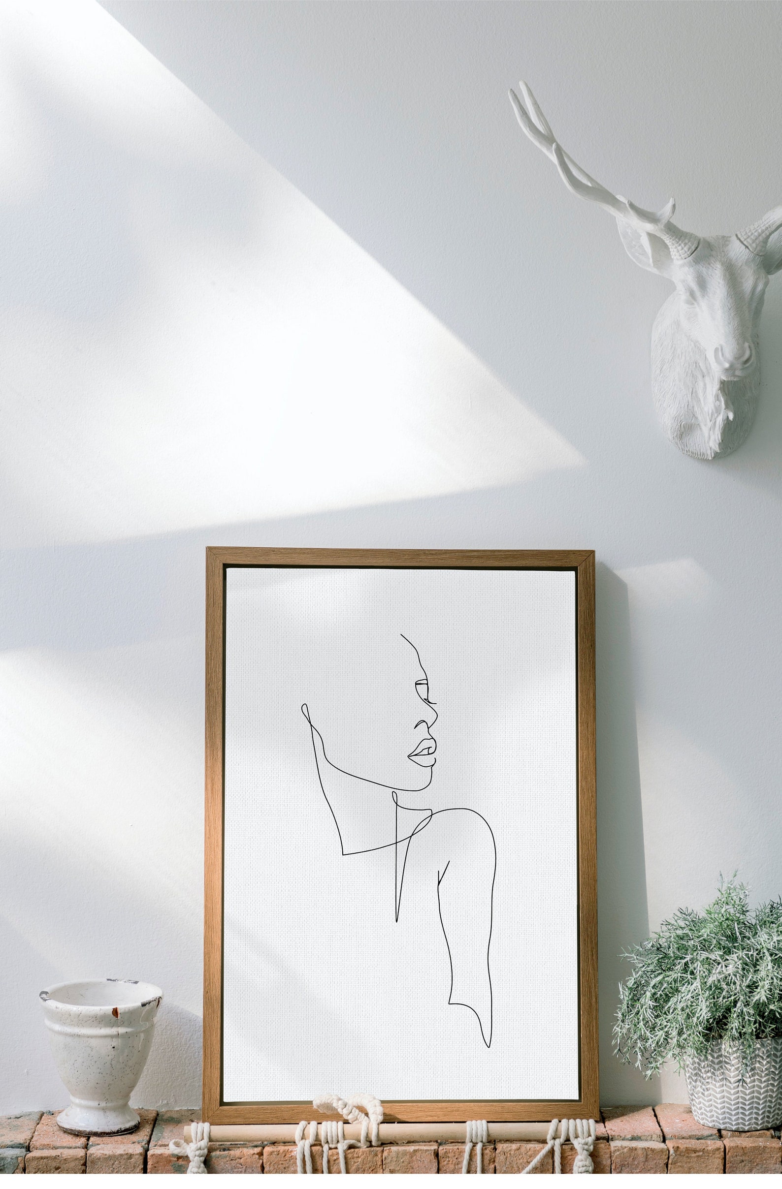 Line Woman Face Vector SVG Female Minimalist Digital | Etsy