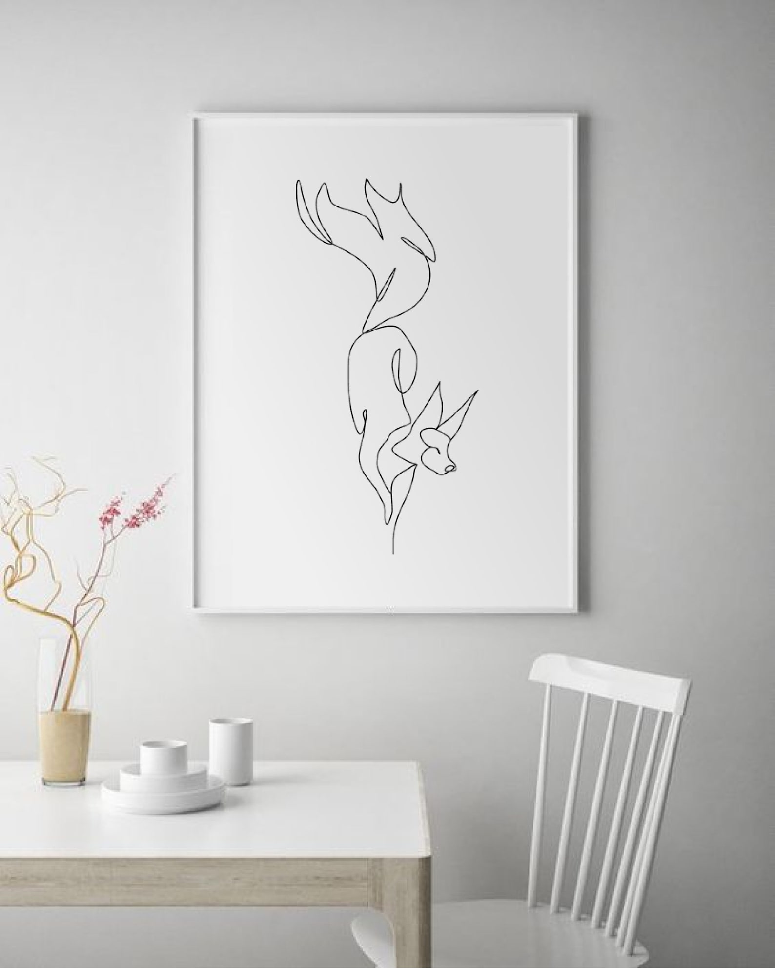 Fox One Line Art Svg Fox Fox Line Art Fox Print Abstract - Etsy