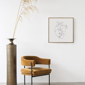 Heart Illustration, Abstract Health Line Art, One Line Medical Wall Art ...