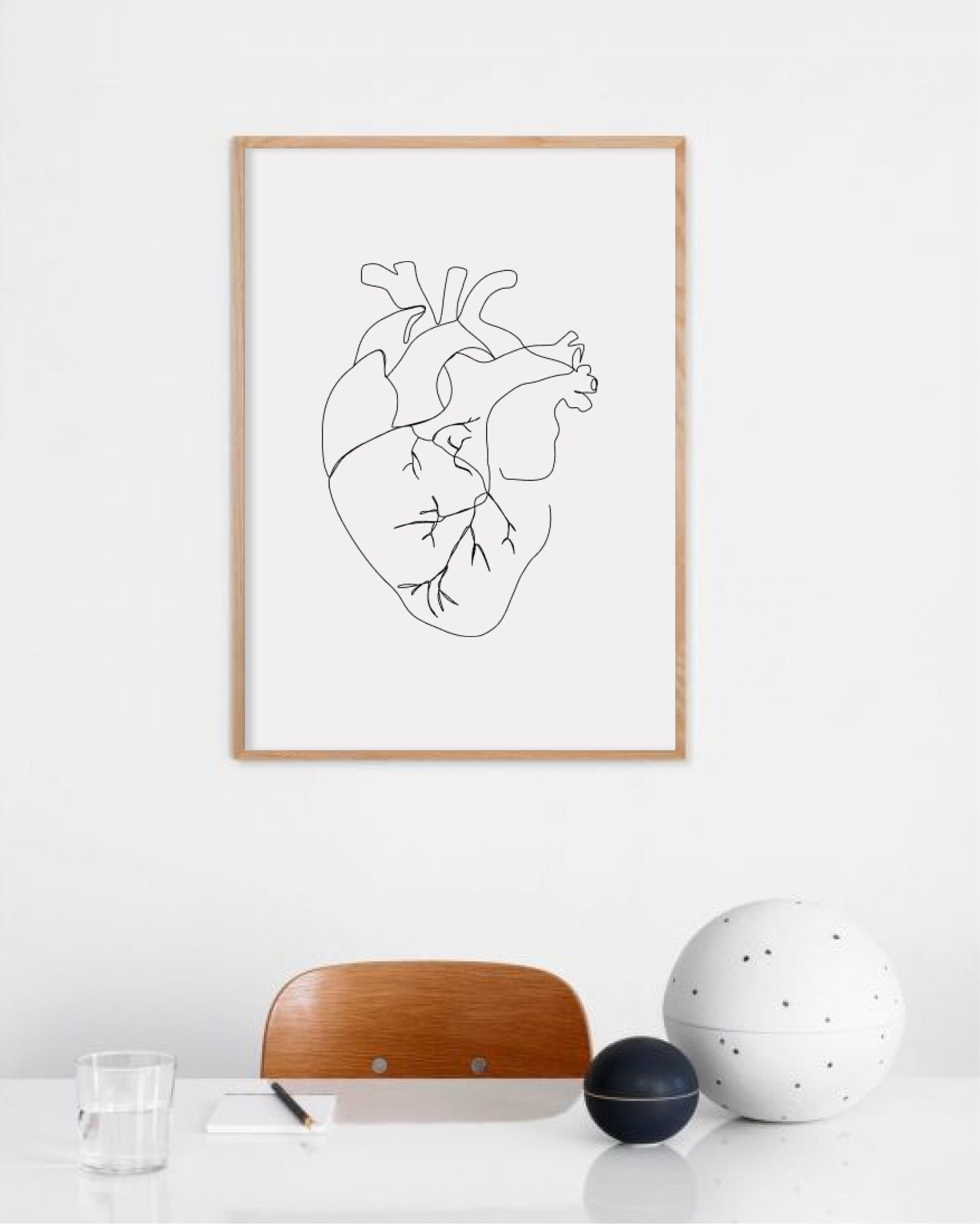 Heart Illustration Abstract Health Line Art One Line Medical | Etsy