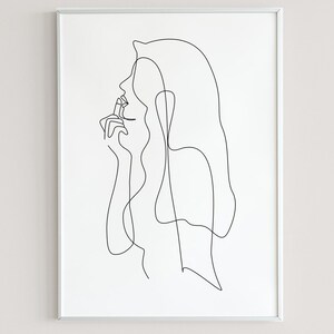 Line Woman Face Beauty Salon Art Female Minimalist Digital - Etsy
