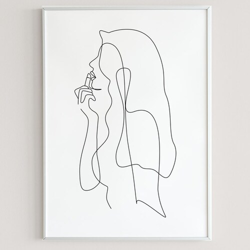 Line Woman Face Vector SVG Female Minimalist Digital | Etsy