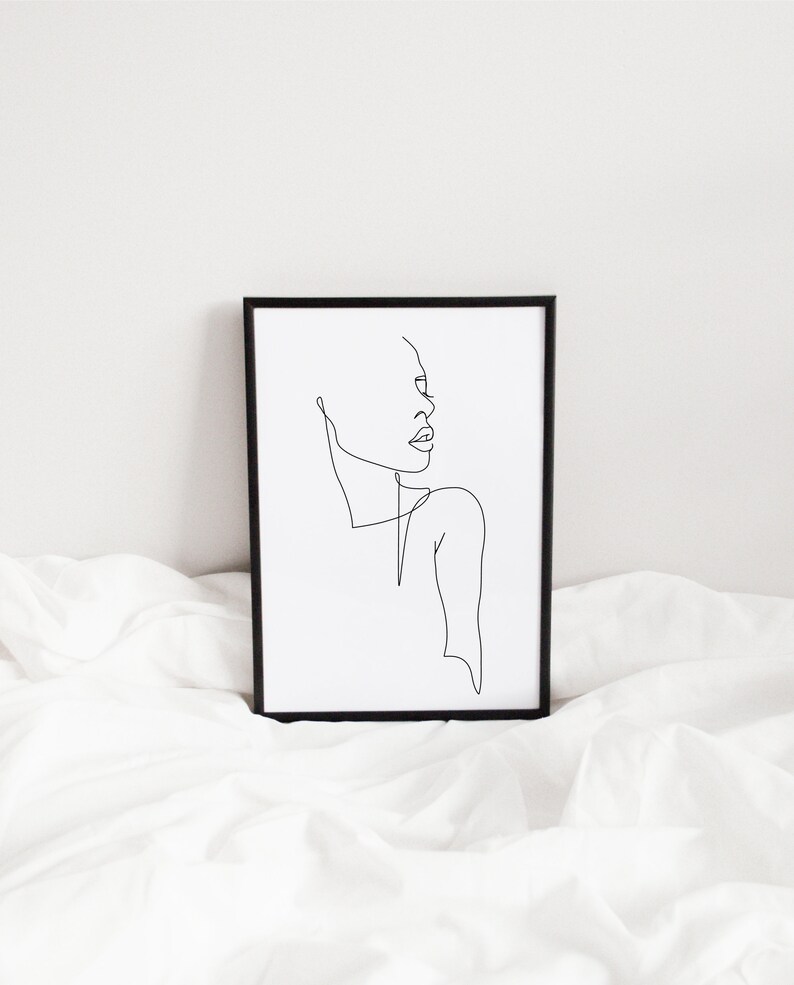 Line Woman Face Vector SVG Female Minimalist Digital | Etsy