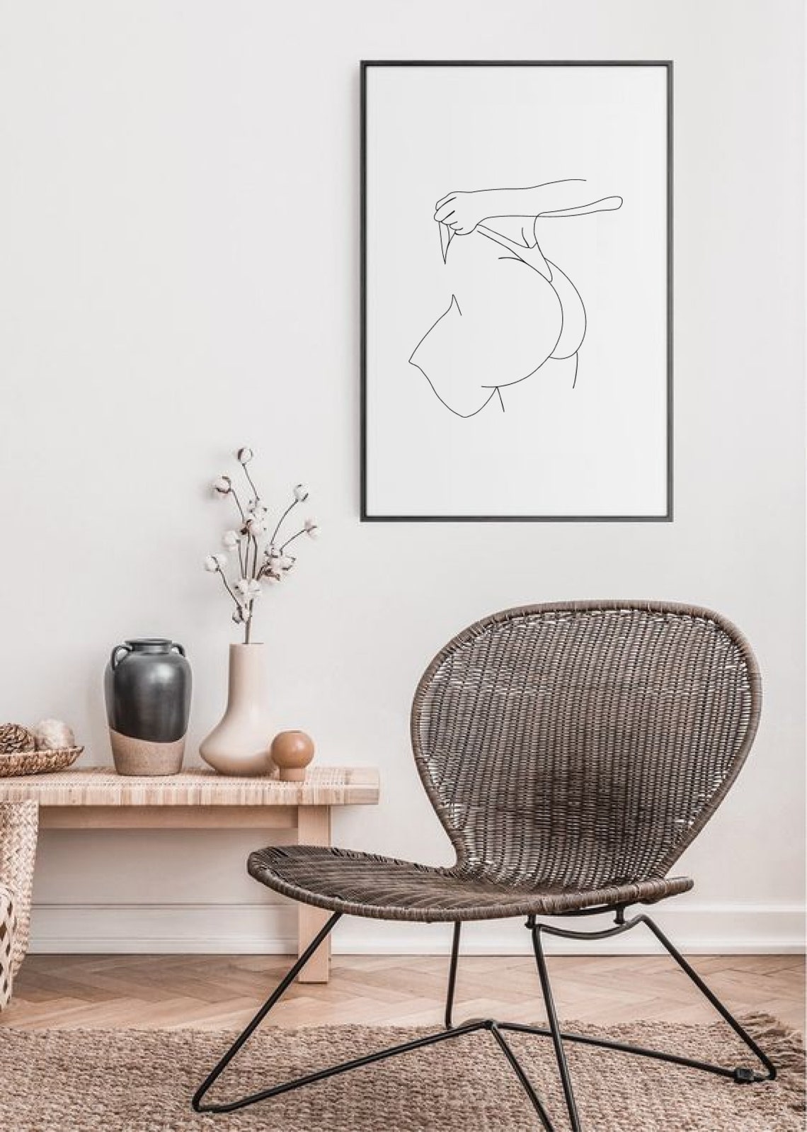 Erotic Line Art Ass Print Naked Woman Butt One Line Art - Etsy