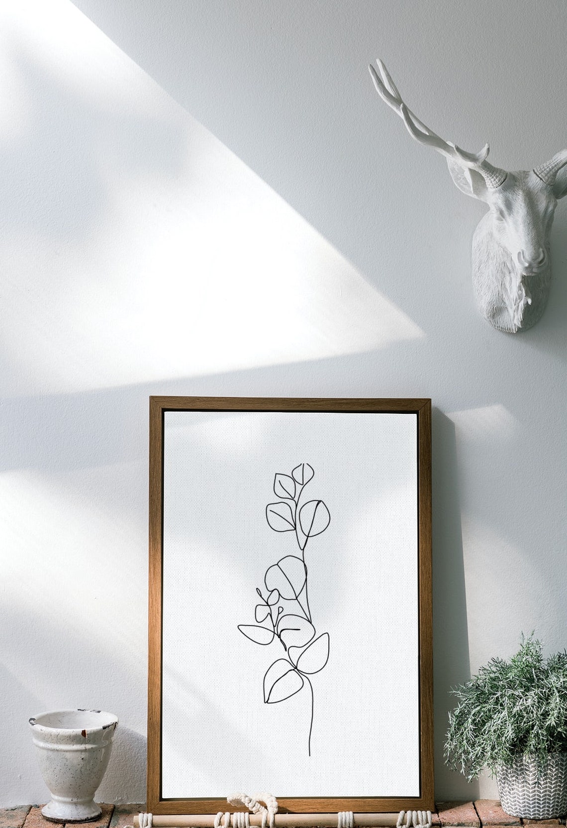 Abstract botanic wall decor minimalist printable art one | Etsy