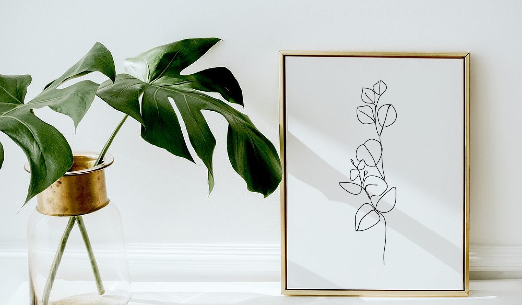 Abstract botanic wall decor minimalist printable art one | Etsy