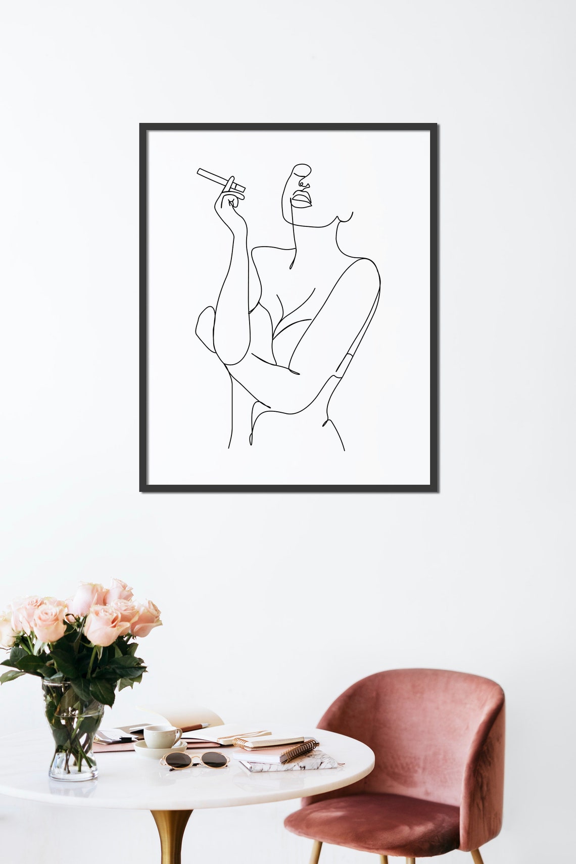 Female Art Print Abstract Art Printable Wall Art Woman - Etsy