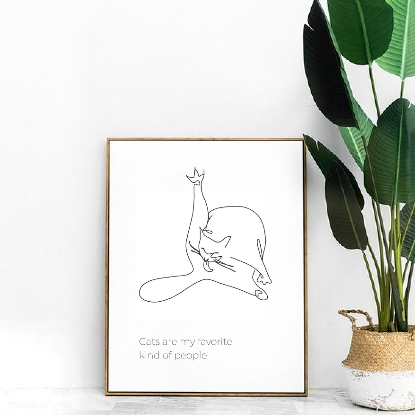 Cat Minimalist Art Line Art Poster Cat Line Drawing Vector - Etsy