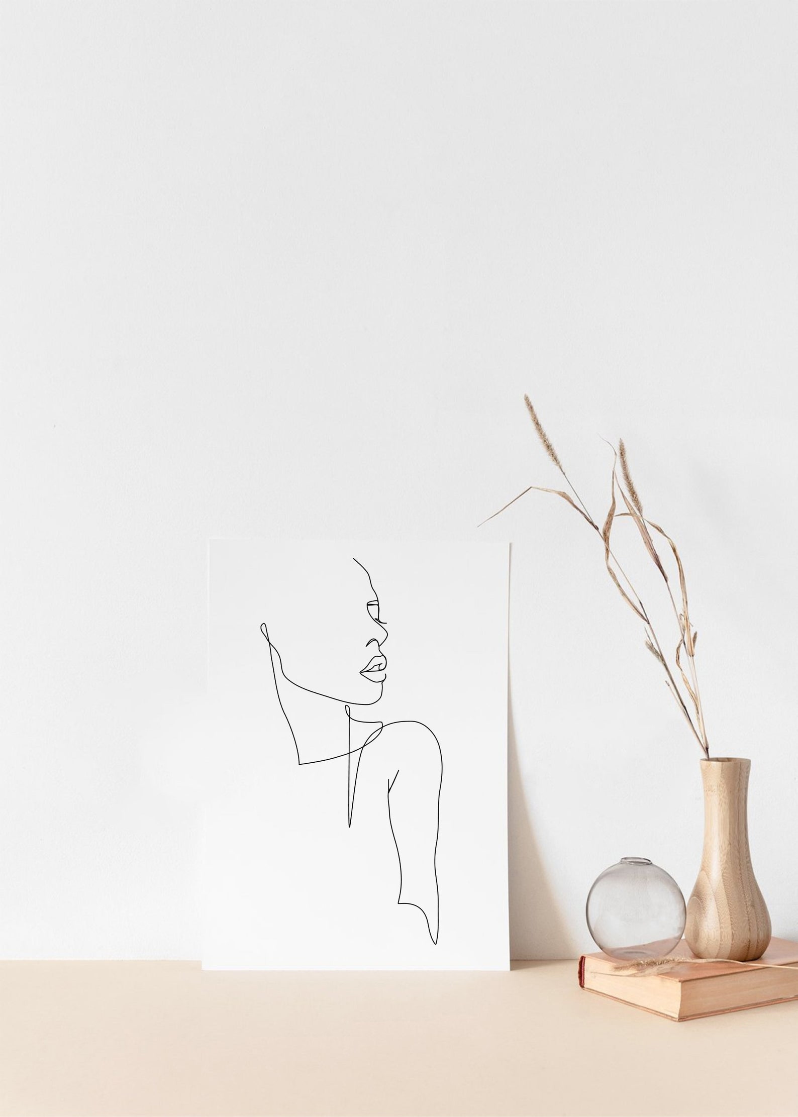 Line Woman Face Vector SVG Female Minimalist Digital | Etsy