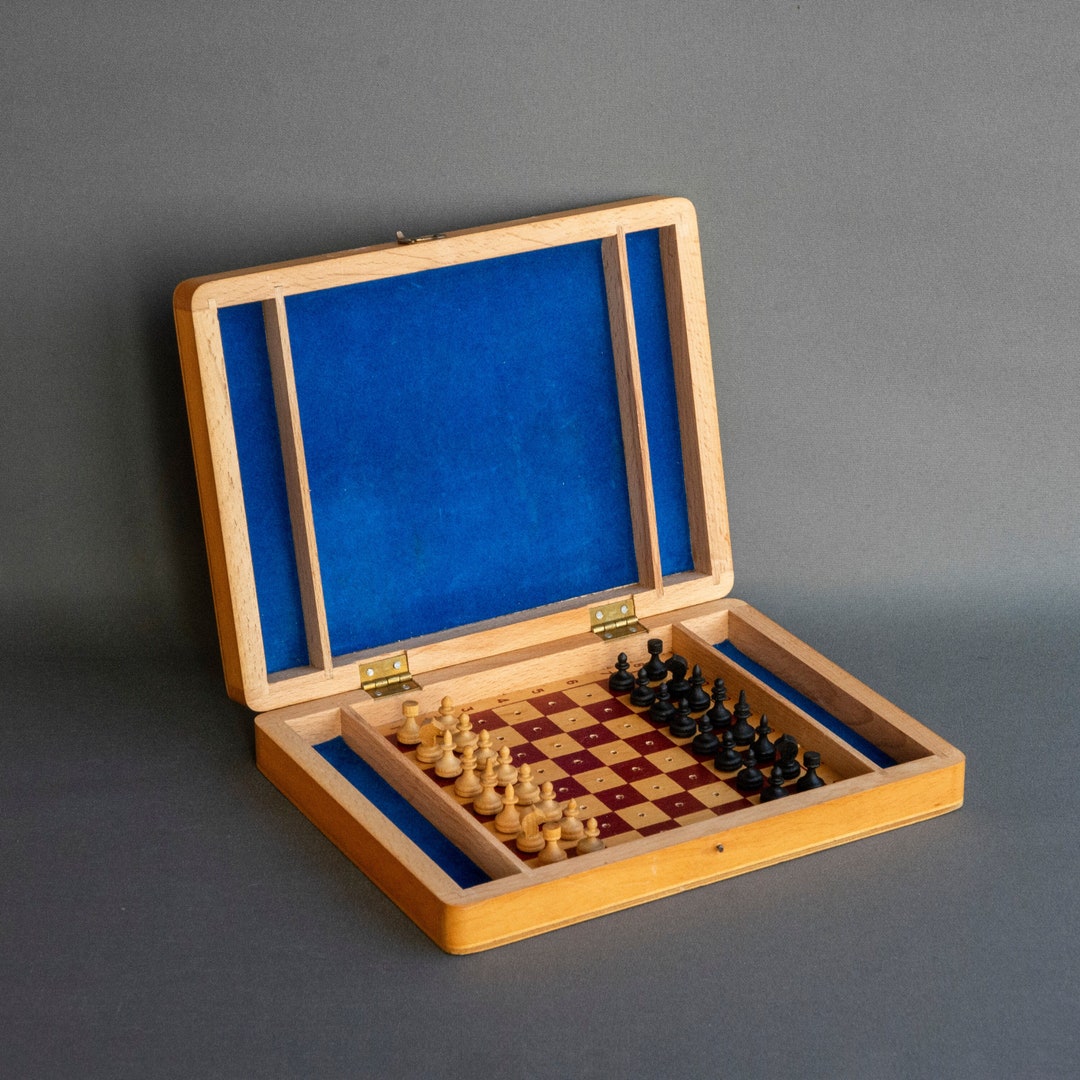 Wooden Travel Chess Set Soviet Travelling Chess Set Etsy wooden-travel-chess-set-soviet-travelling-chess-set-etsy