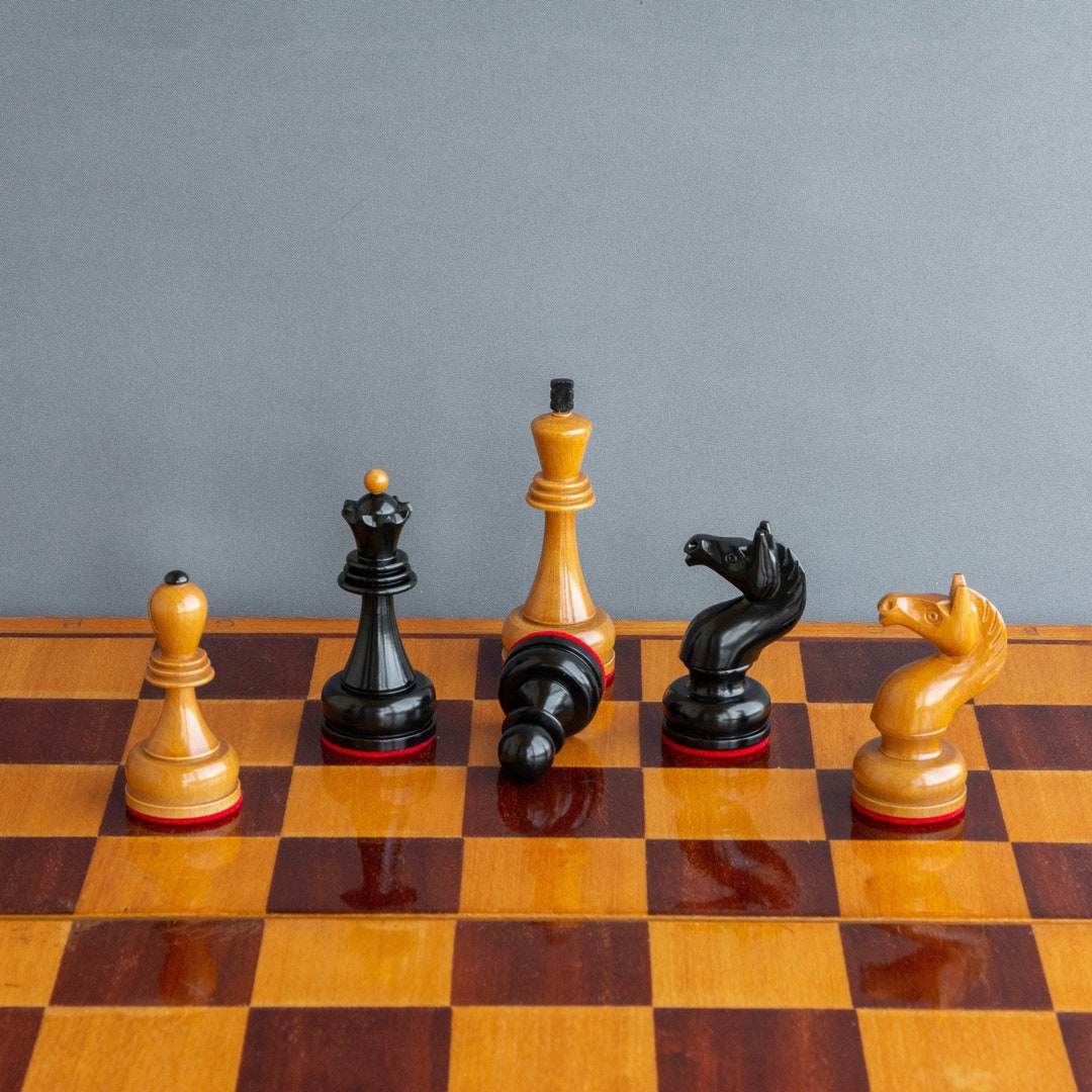 Mikhail Tal Soviet Grandmaster Chess Set Reproduction Large Weighted ...