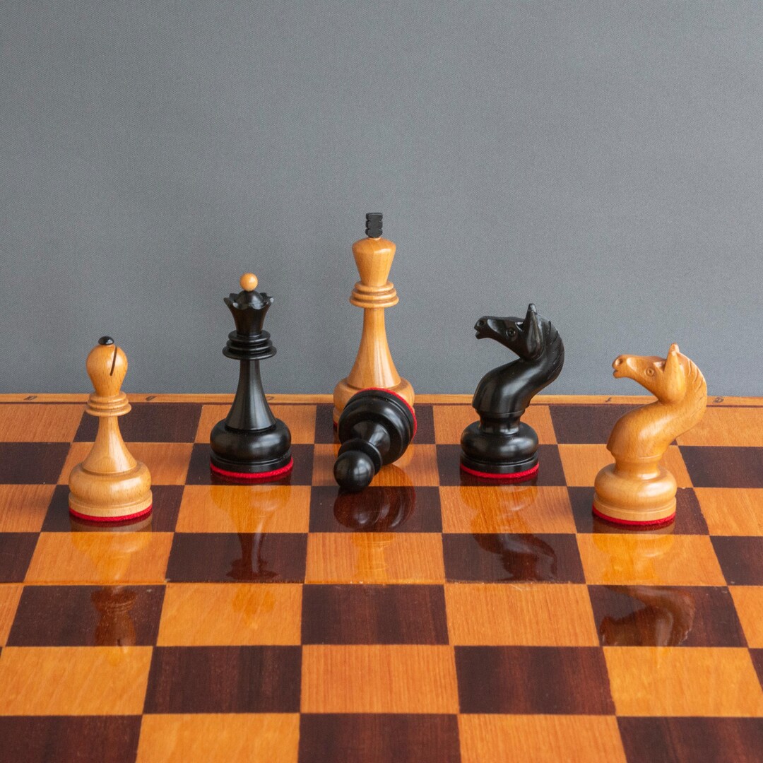 Mikhail Tal Soviet Grandmaster Chess Set Reproduction Large Weighted ...