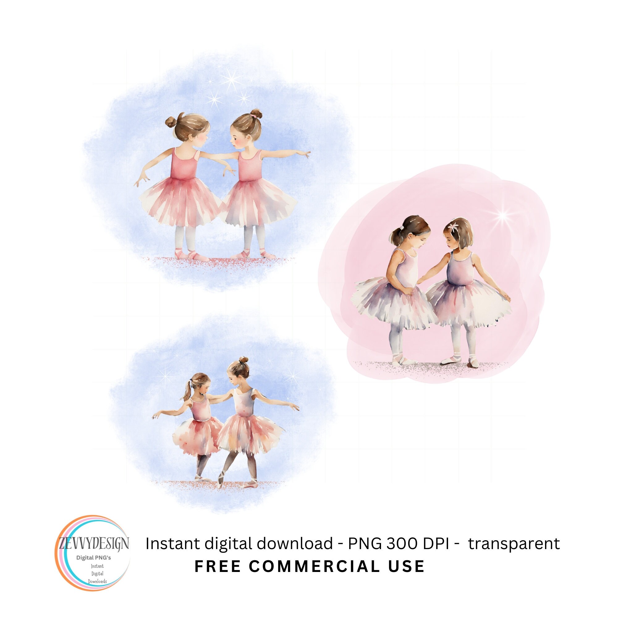 Watercolor Ballerina Clipart Bundle of Ten Png's - Etsy