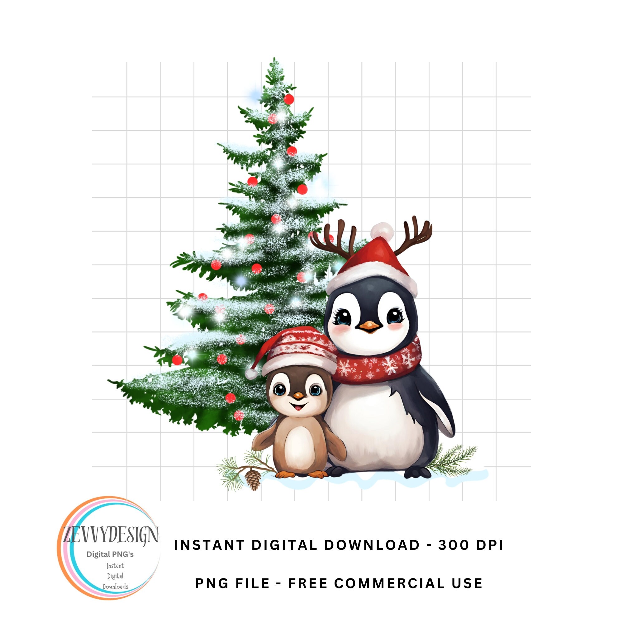 Cute Penguins Clipart PNG Sublimation Penguin Nursery - Etsy