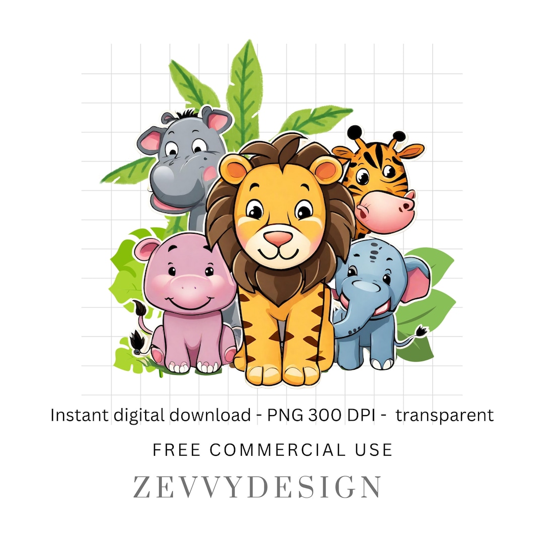 Big Five Clipart, PNG, Sublimation, Free Commercial Use, Digital ...