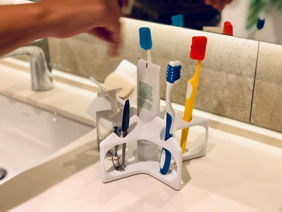 Star Shaped Toothpaste Toothbrush Holder 3D Printed Custom - Etsy