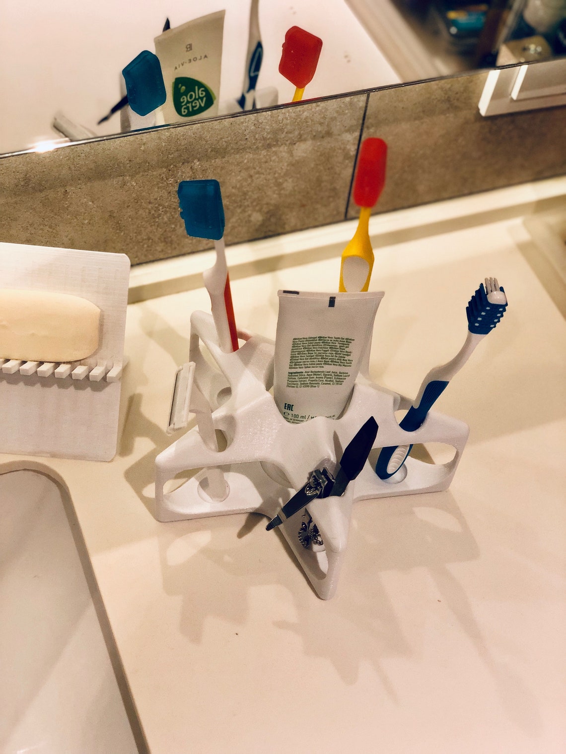 Star Shaped Toothpaste Toothbrush Holder 3D Printed Custom - Etsy