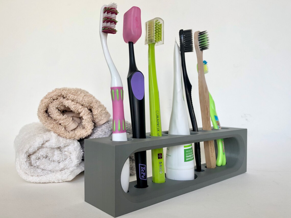 Customizable Toothbrush Toothpaste Holder 3D Printed Unique | Etsy