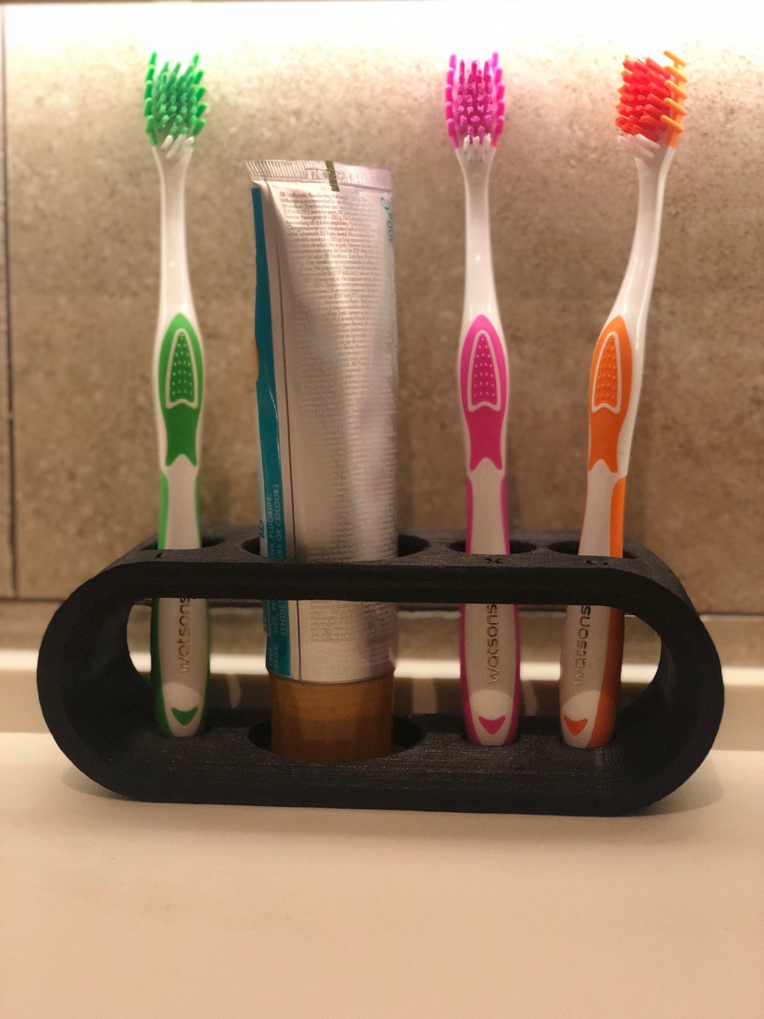 Customizable Toothbrush Toothpaste Holder, 3D Printed Toothbrush Holder ...
