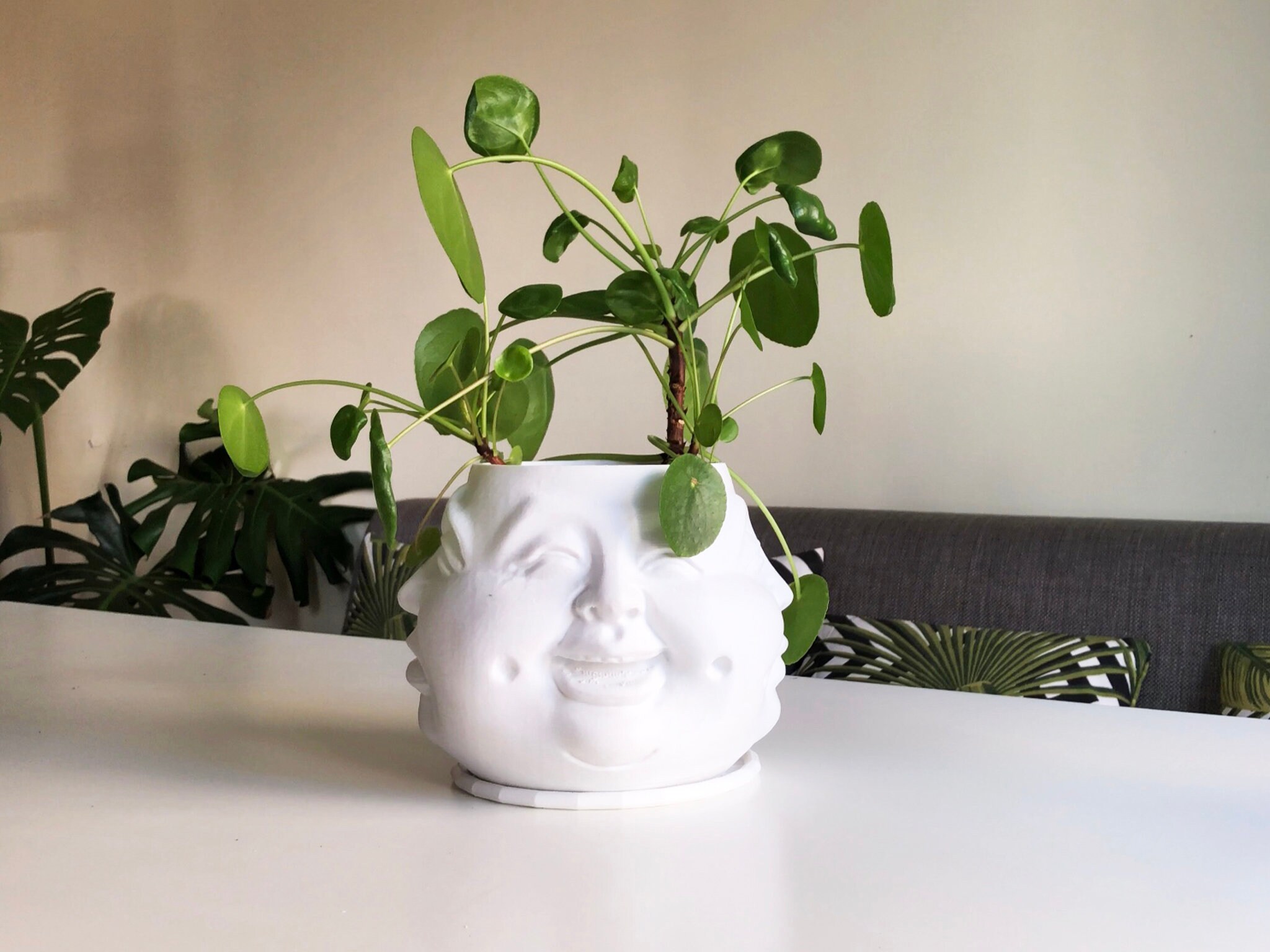 3D Printed Four Faces Buddha Planter: Yoga Meditation Decor - Etsy