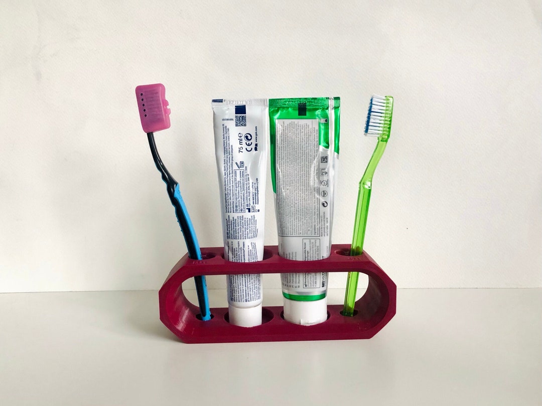 Customizable Toothbrush Toothpaste Holder 3D Printed Unique Hexagon ...