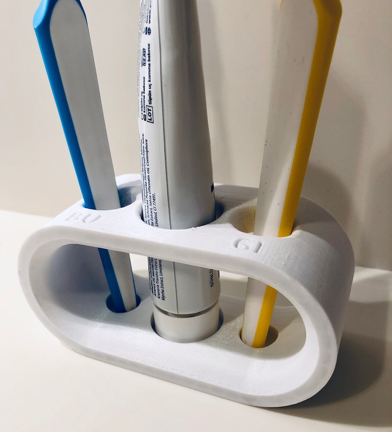 Customizable Toothbrush Toothpaste Holder, 3D Printed Toothbrush Holder ...